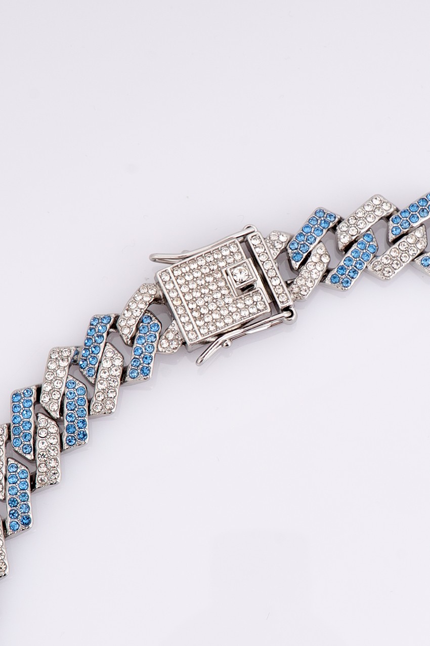 15mm Blue İced Out Prong Chain Erkek Kolye KA1303GM - Aksesuarix ...