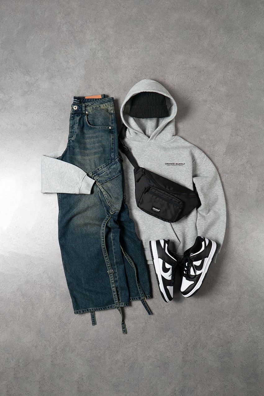 Urban Essentials Archive Hoodie ve Hip Hop Baggy Jean Pantolon Outfit ...