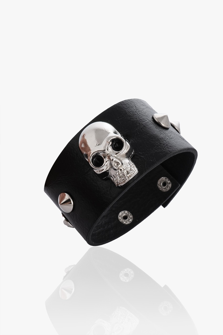 Skull Spike Suni Deri Bileklik - Aksesuarix - Türkiye´nin En Büyük ...