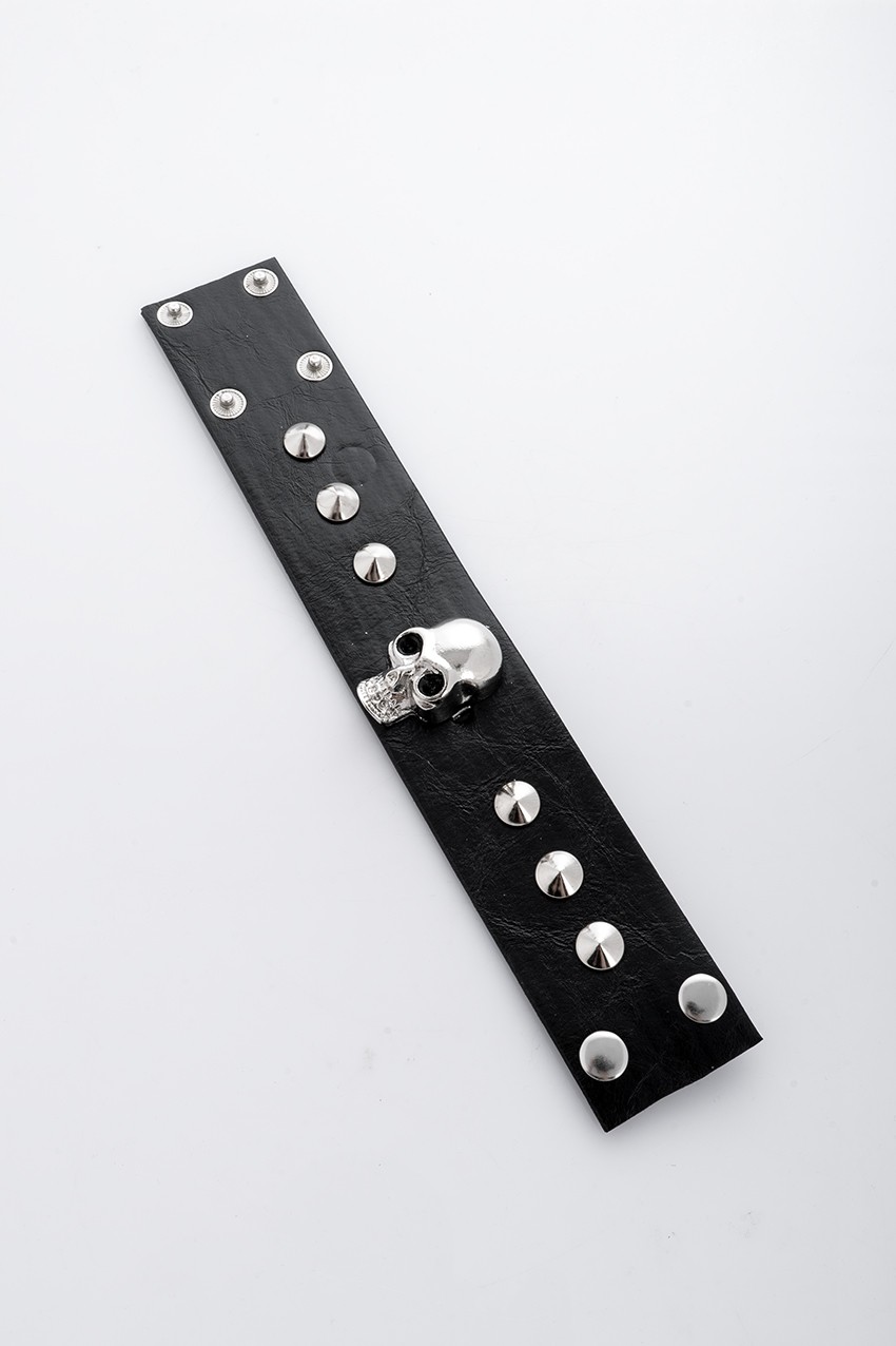 Skull Spike Suni Deri Bileklik - Aksesuarix - Türkiye´nin En Büyük ...