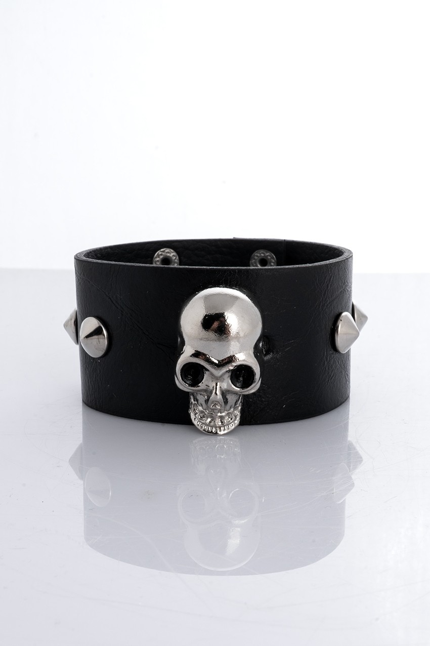 Skull Spike Suni Deri Bileklik - Aksesuarix - Türkiye´nin En Büyük ...