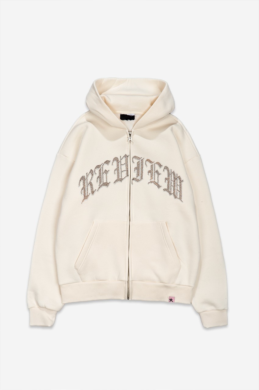 Taşlı Ekru Zip Oversize Erkek Ceket Hoodie - Aksesuarix - Türkiye´nin En Büyük Online Streetwear ...