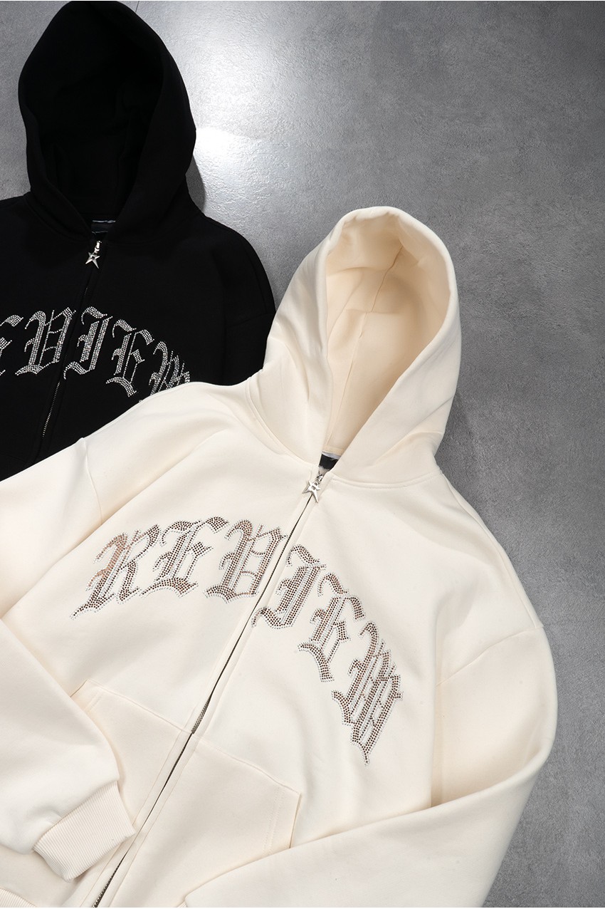 Taşlı Ekru Zip Oversize Erkek Ceket Hoodie - Aksesuarix - Türkiye´nin En Büyük Online Streetwear ...