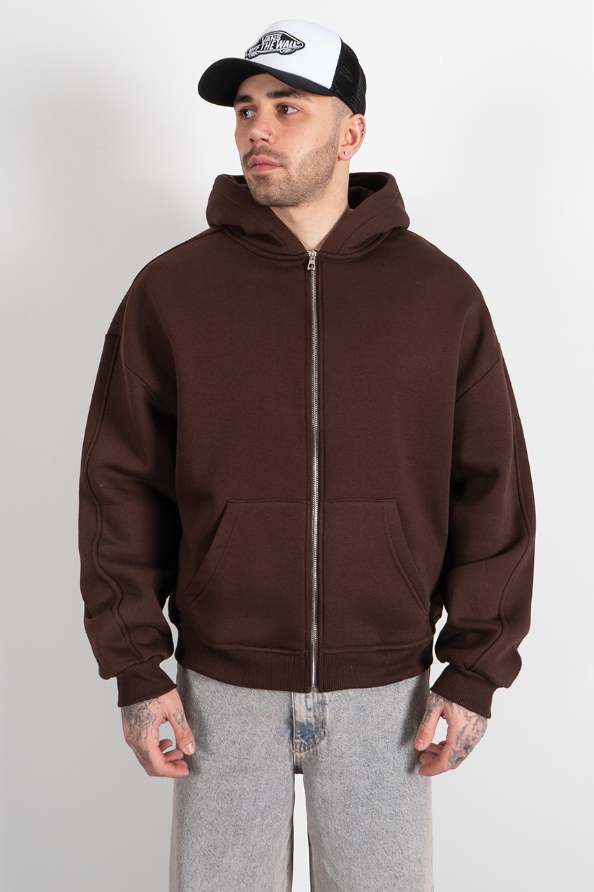Ukhwd Urban Kahve Oversize Ceket Zip Hoodie - Aksesuarix - Türkiye´nin En Büyük Online ...