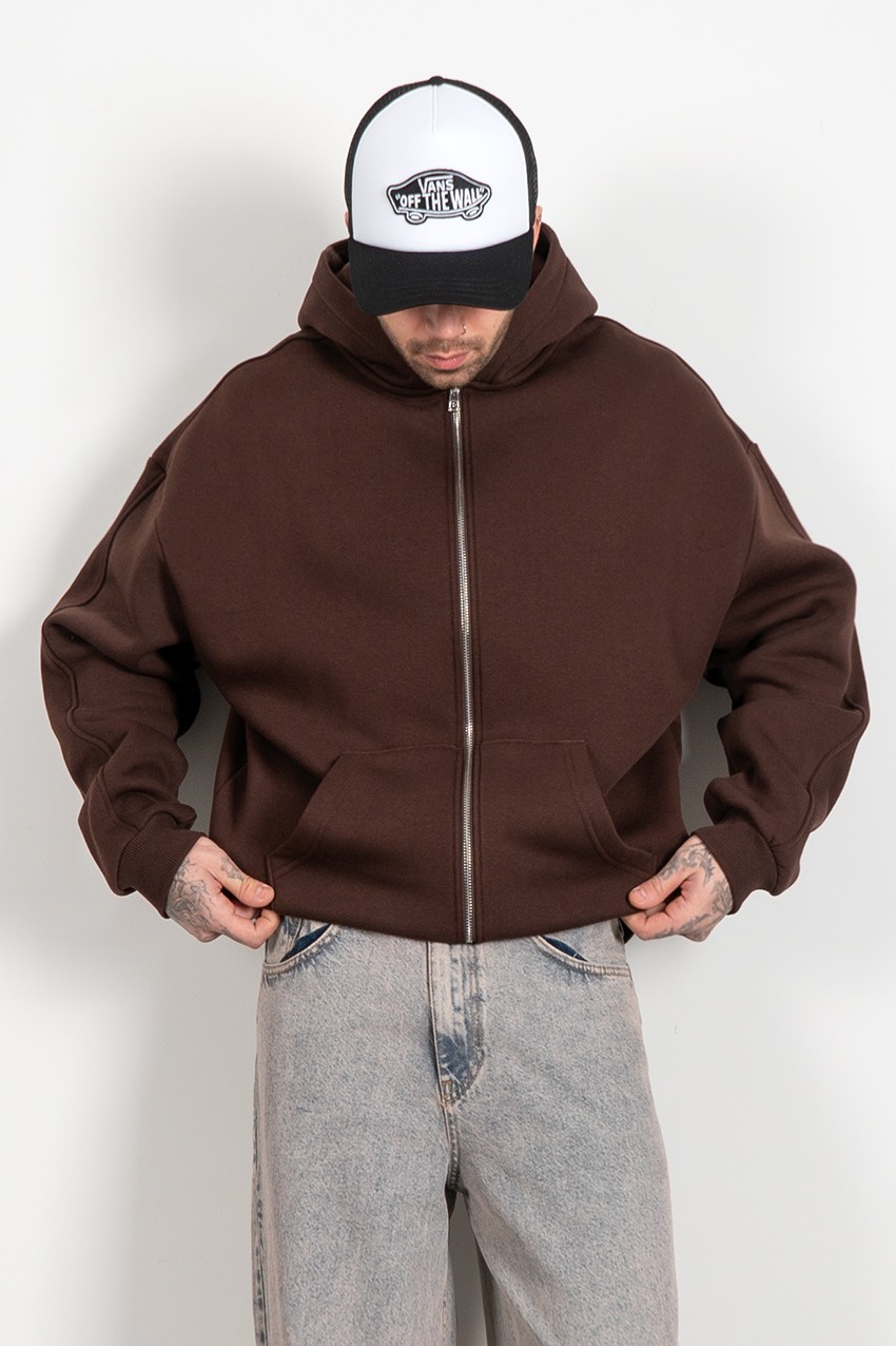 Ukhwd Urban Kahve Oversize Ceket Zip Hoodie - Aksesuarix - Türkiye´nin En Büyük Online ...